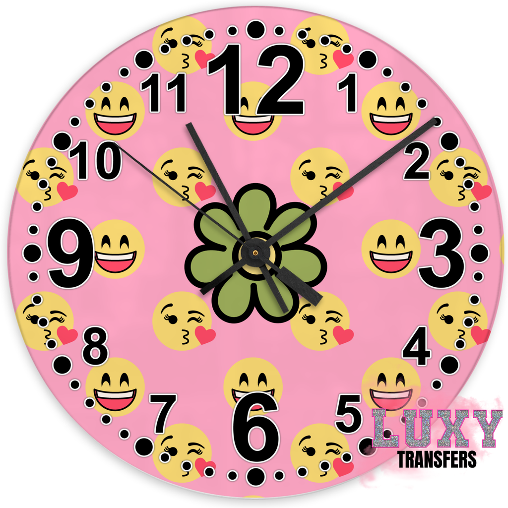 SMILEY FACE -30CM CLOCK TRANSFER – Lux Label & Co.