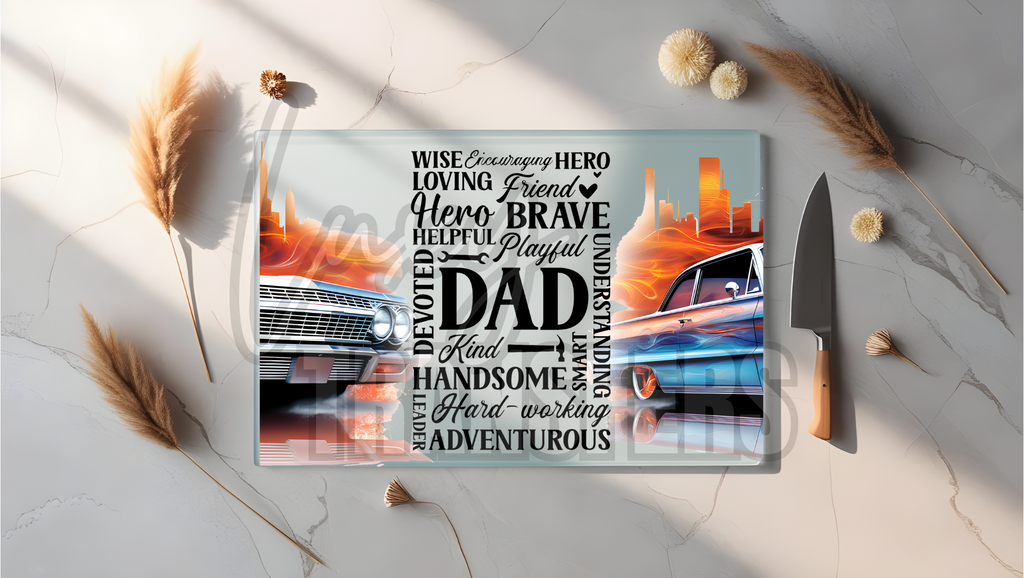 GLASS CUTTING BOARD SUBLIMATION PRINT- DAD – Lux Label & Co.