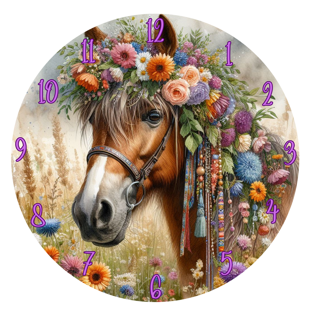 BOHO HORSE- 30CM CLOCK TRANSFER – Lux Label & Co.