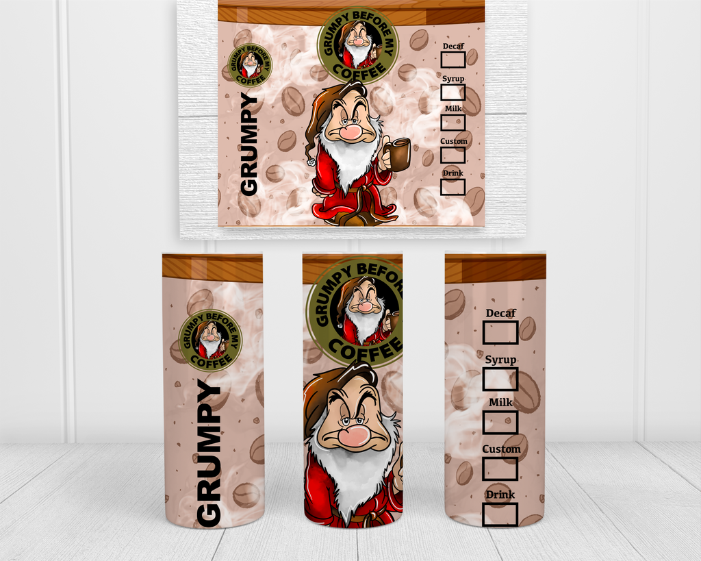 GRUMPY BEFORE COFFEE- Sublimation 20oz Tumbler Prints – Lux Label & Co.