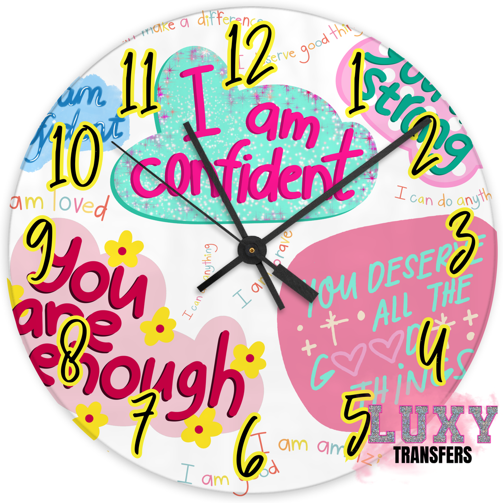 I AM CONFIDENT - 30CM CLOCK TRANSFER – Lux Label & Co.