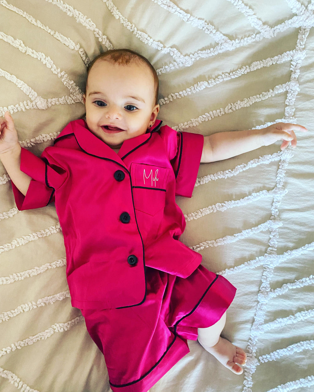 SATIN PJS- HOT PINK – Lux Label & Co.