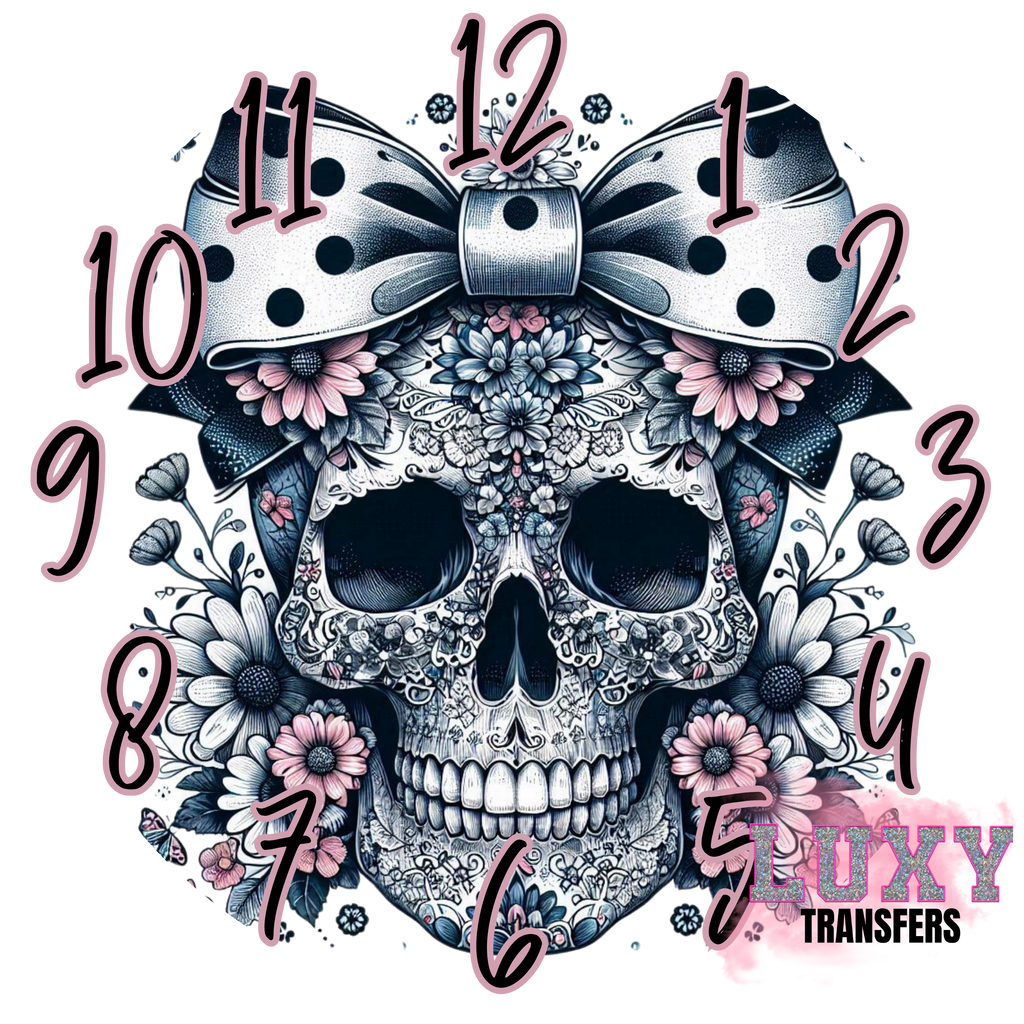 SKULL HEAD -30CM CLOCK TRANSFER – Lux Label & Co.