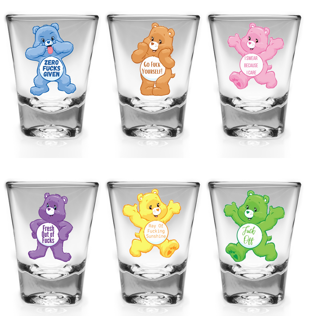 SWEAR BEARS SHOT GLASS UV DECAL – Lux Label & Co.