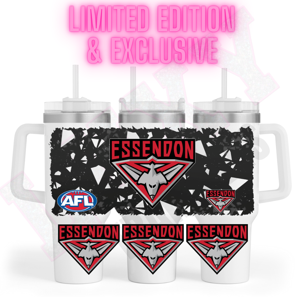 AFL ESSENDON - INSTOCK 40 OZ UV DTF WRAP – Lux Label & Co.
