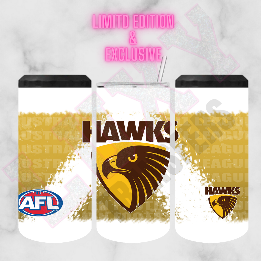 AFL HAWTHORN HAWKS - INSTOCK 16 OZ UV DTF WRAP – Lux Label & Co.