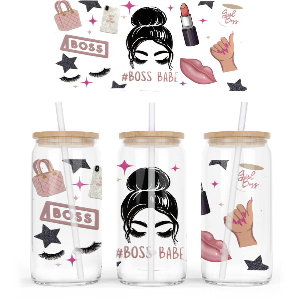 BOSS BABE- INSTOCK 16 OZ UV DTF WRAP – Lux Label & Co.