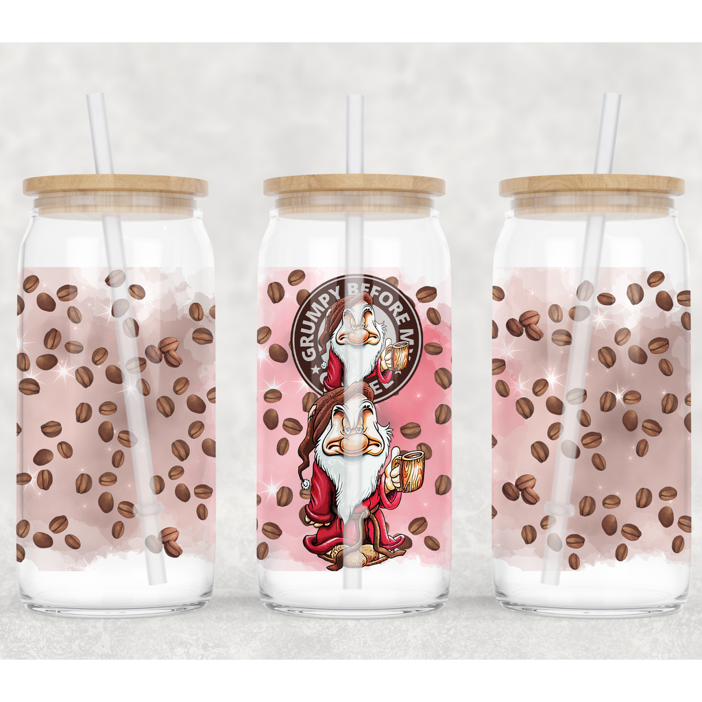 GRUMPY BEFORE COFFEE - INSTOCK 16 OZ UV DTF WRAP – Lux Label & Co.