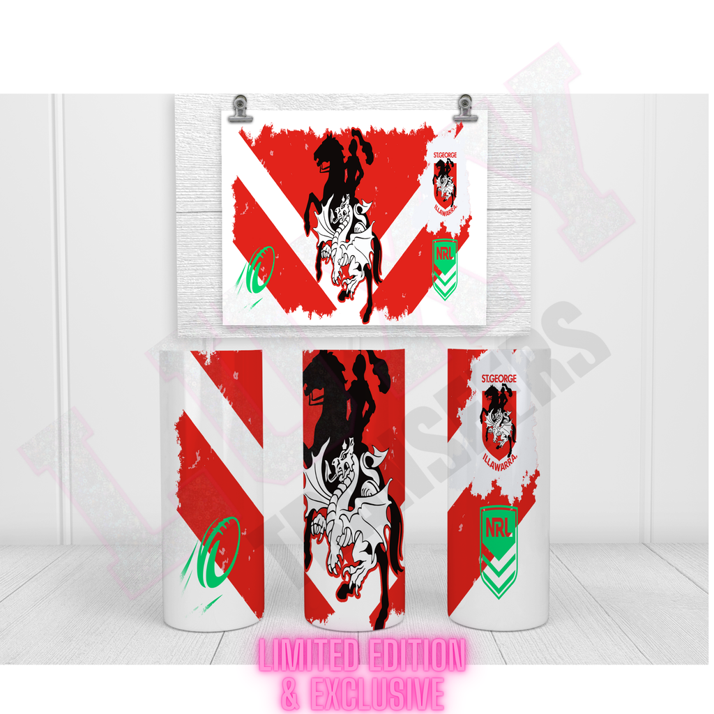 NRL DRAGONS - INSTOCK 20 OZ UV DTF WRAPS – Lux Label & Co.