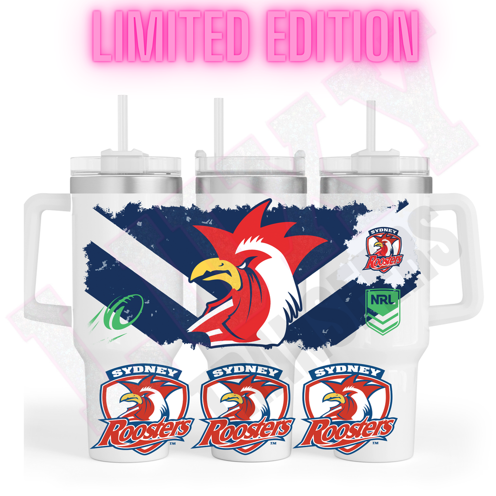 NRL ROOSTERS- INSTOCK 40 OZ UV DTF WRAP – Lux Label & Co.