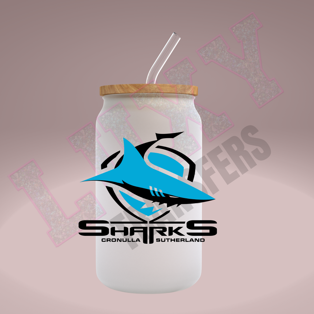 NRL SHARKS- INSTOCK Single Decal UV DTF – Lux Label & Co.