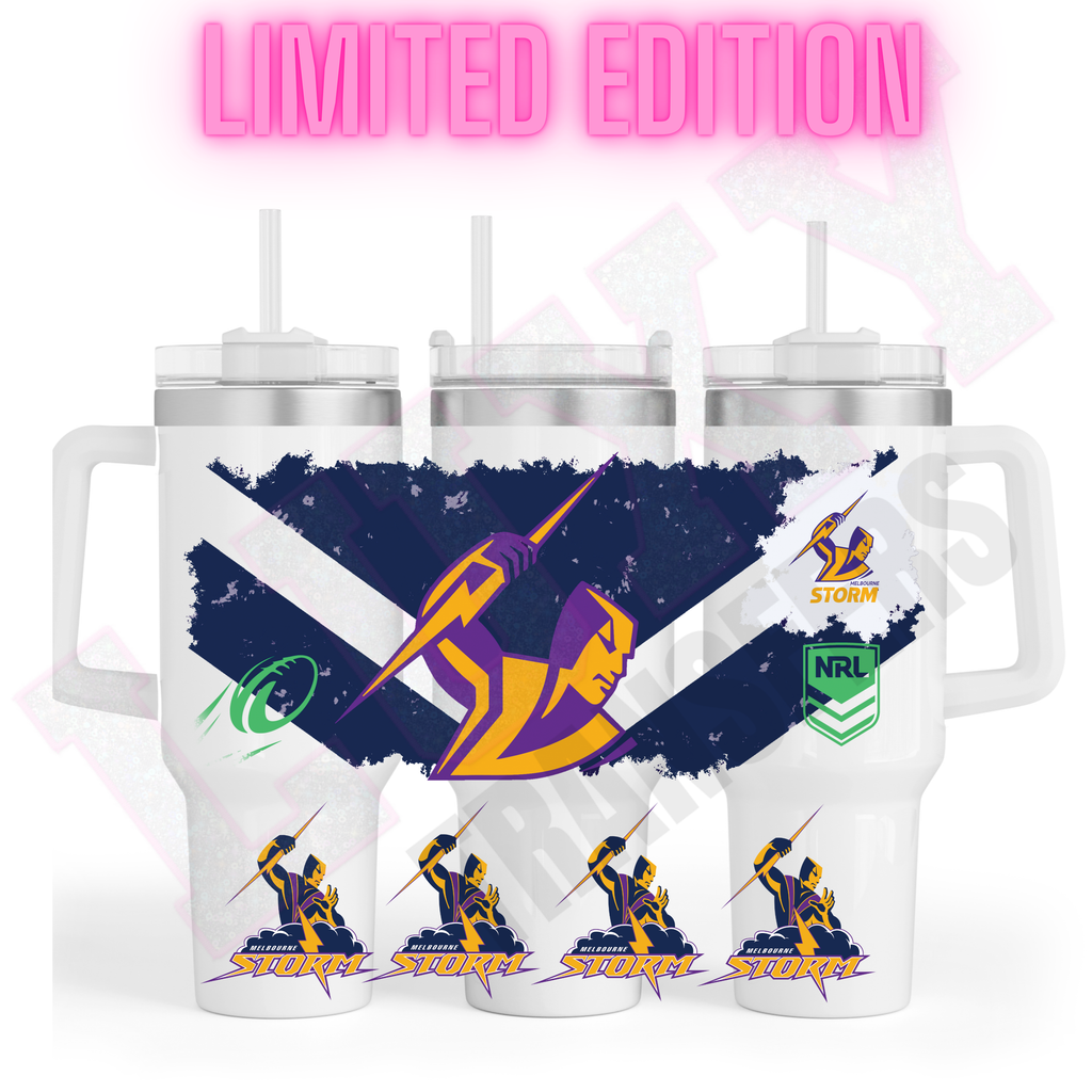 NRL STORM- INSTOCK 40 OZ UV DTF WRAP – Lux Label & Co.