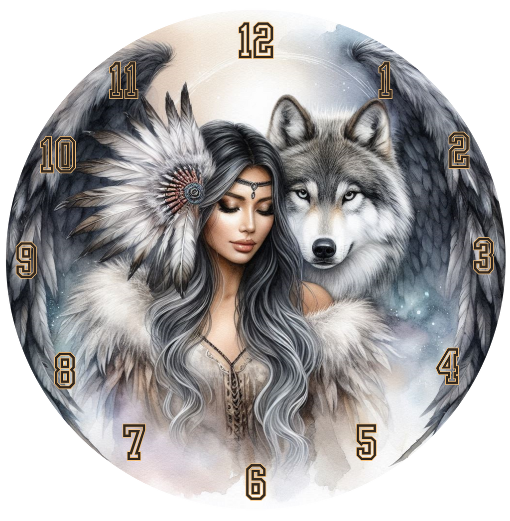 WOLF WOMAN- 30CM CLOCK TRANSFER – Lux Label & Co.